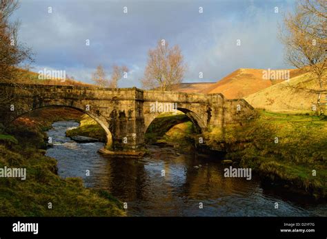 Slippery Stones Bridge Over River Derwentnear Howden Reservoirpeak