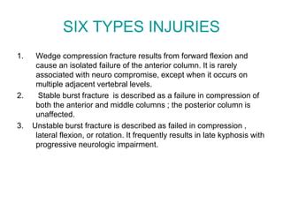 Classification And Treament Fracture Of The Spine PPT