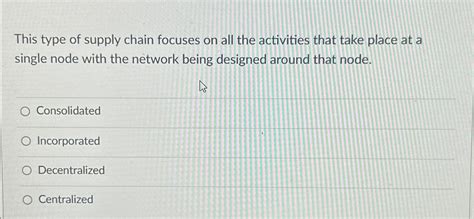 solved this type of supply chain focuses on all the