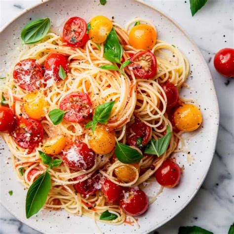 5 Ingredient Burst Cherry Tomato Pasta • Salted Mint