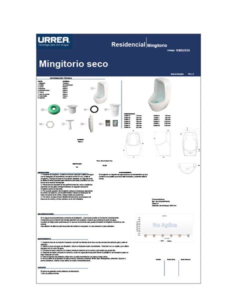 Mingitorio Seco Cairo Urrea Kms2536