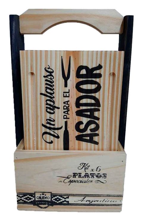 Set De Tablas Para Asado Con Canasta Y Sublimado Asador Mundo Set Matero