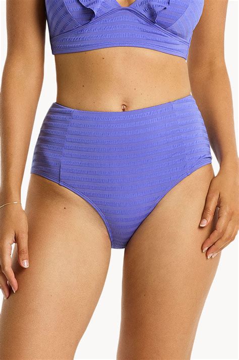 Sea Level Capri Panelled High Waist Pant Iris Swimwear Galore Au
