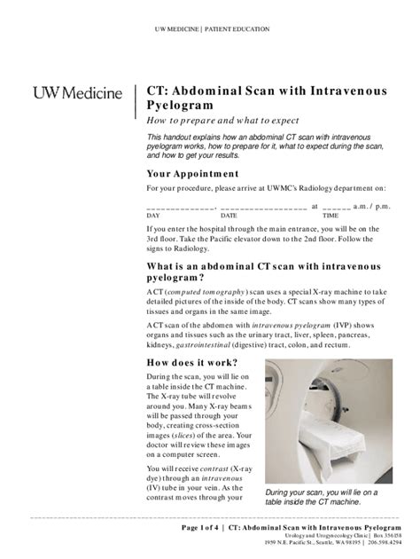 Fillable Online Healthonline Washington Ct Abdominal Scan How To