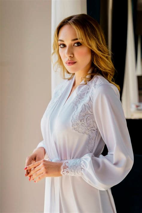 Long Bridal Robe Ivory Robe Long Wedding Robe Lingerie Robe Wedding