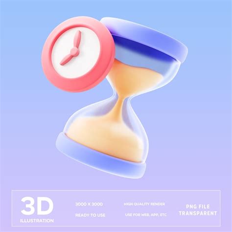 Premium Psd Psd Hourglass 3d Illustration