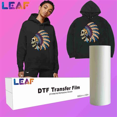 LEAF Heat Transfer Pet Film Dtf Film For Cold Peel Hot Peel Single Side For Fabric Printing