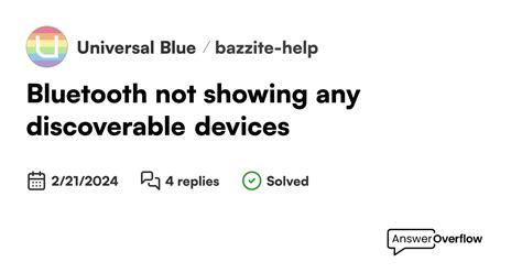 Bluetooth Not Showing Any Discoverable Devices Universal Blue