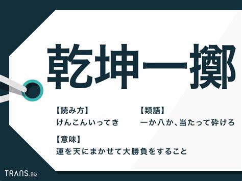 「乾坤一擲」の意味や由来とは？使い方の例文や類語・英語も解説 Transbiz