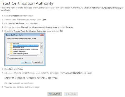 Gatekeeper Certificate Installation In Firefox With Ddc