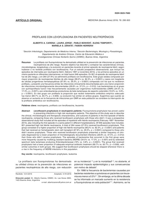 Pdf Levofloxacin Prophylaxis In Neutropenic Patients