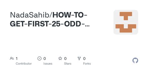 Github Nadasahibhow To Get First 25 Odd Numbers
