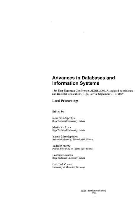 pdf advances in databases and information systems