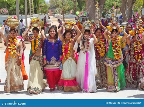 Rajasthani Women Celebrate Gangaur Festival In India Editorial Image
