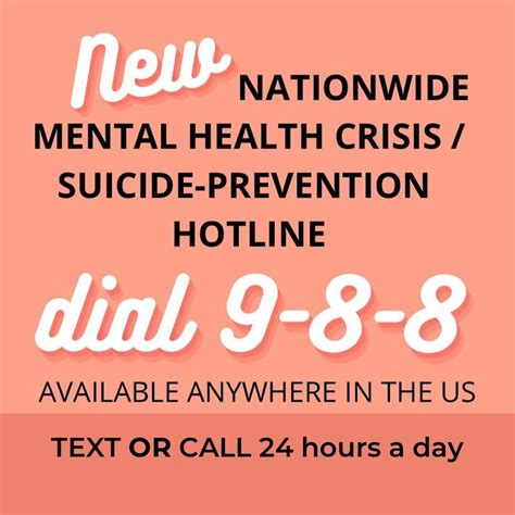 Dial 988 Nationwide Mental Health Crisis Suicide Prevention Hotline