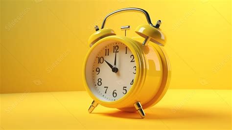 Bright And Bold Concept 3d Render Of White Antique Alarm Clock Against