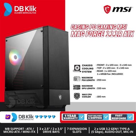 Promo Casing Pc Gaming Msi Forge R Atx Msi Mag Forge R Gaming Case Cicil X Jakarta