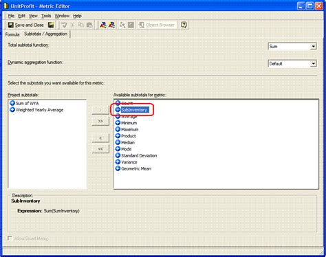 Kb19727 How To Build A Custom Subtotal That Calculates As A Metric And Is Placed Under A Second