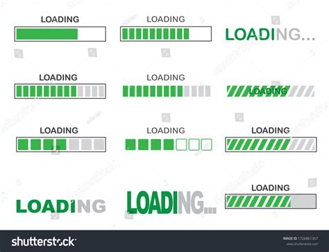 Loading Progress Bar Icons Flat Vector Stock Vector Royalty Free Shutterstock