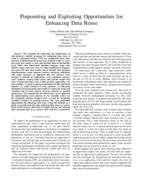 Pdf Pinpointing And Exploiting Opportunities For Enhancing Data Reuse