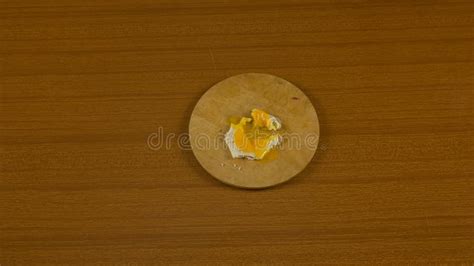 Fried Egg With Hen Drawn Hard Boiled Egg With Yellow Yolk Coming Out