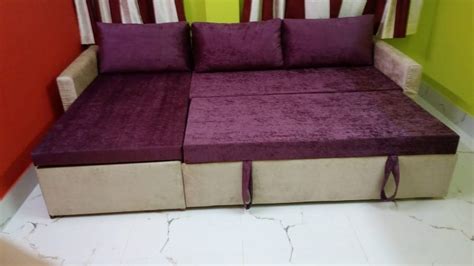 Seater Purple Sofa Cum Bed Wooden At In New Delhi Id