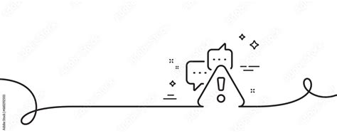 warning line icon continuous one line with curl attention triangle