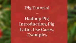 Pig Tutorial Hadoop Pig Introduction Pig Latin Use Cases Examples RCV Academy