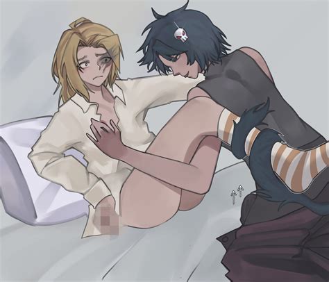 Rule 34 Blonde Hair Blue Hair Gay Sex Law Of Talos Ocxcanon Shocked