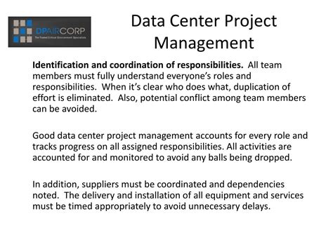 Ppt Data Center Project Management Key Components Of A Success Powerpoint Presentation Id