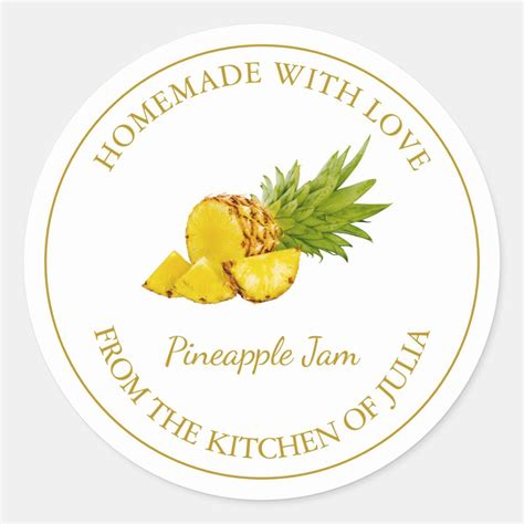Homemade Pineapple Jam Label White Zazzle Pineapple Jam Jam Label Homemade