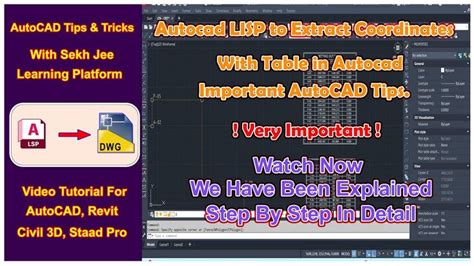 Autocad LISP To Extract X Y Z Coordinates With Table In Autocad