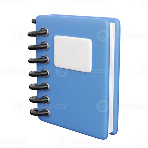 3d Blue Notebook On Spiral High Quality Isolated Render 12627752 Png