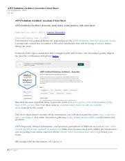 AWS Solutions Architect Associate Exam Study Notes Cheat Sheet Course Hero