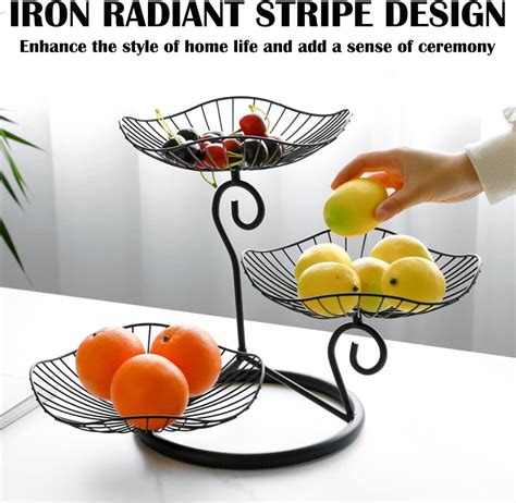 3 Tier Fruit Basket Holder Decorative Fruit Bowls Stand Table