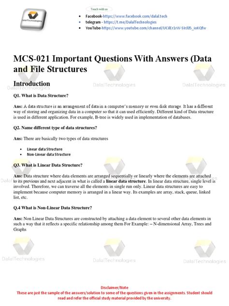 Mcs21 Notes Pdf Queue Abstract Data Type Data Structure