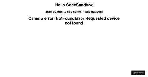 Camera Poc Codesandbox