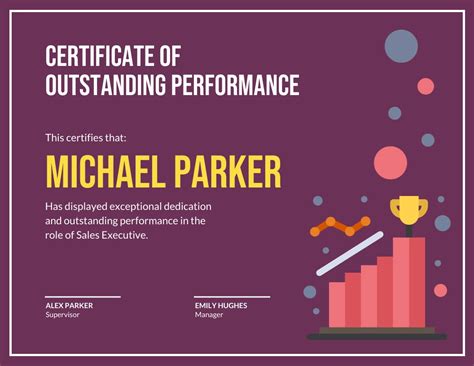 Certificate Of Outstanding Work Performance Template Venngage