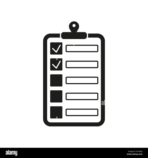 Checklist Icon Document Vector Symbol Task Management Tool Simple Black Design Stock Vector
