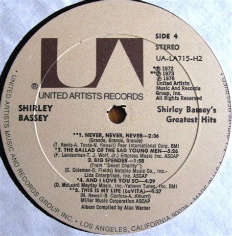 Shirley Basseys Greatest Hits By Shirley Bassey Record Selector