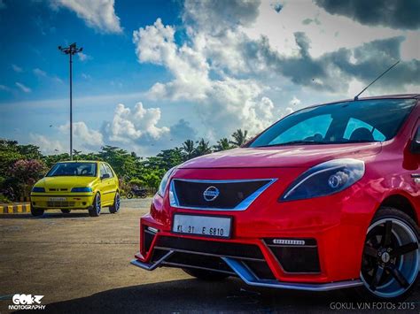 Modified Red Nissan Sunny From Kerala India ModifiedX