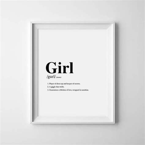 Girl Definition Print Definition Print Quote Print Wall Decor