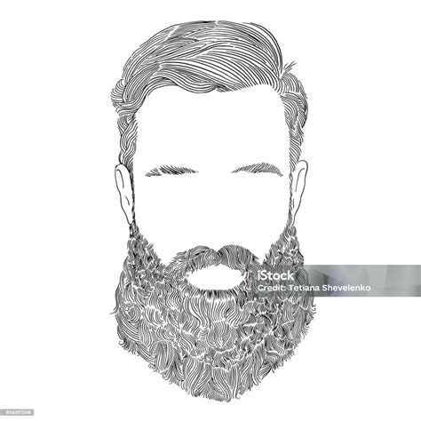 벡터 Hipster 남자 수염입니다 얼굴 없는 하 발 유행이 사람들에 대한 스톡 벡터 아트 및 기타 이미지 사람들 검은색 고풍스런 Istock