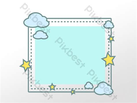 손으로 그린 만화 별과 구름 테두리 그림 일러스트 PNG PSD 무료 다운로드 Pikbest