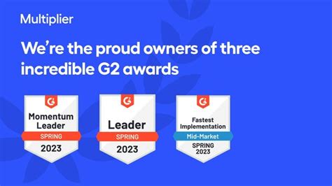 Multiplier Named Leader In Multiple G2 Grid® Spring 2023 Reports And 1 On Momentum Grid