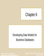 Mannino 7e CH06 Pptx Chapter 6 Developing Data Models For Business