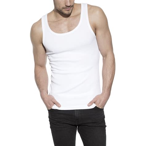 Mens White Ribbed Tank Top Made Of Organic Cotton Bread And Boxers