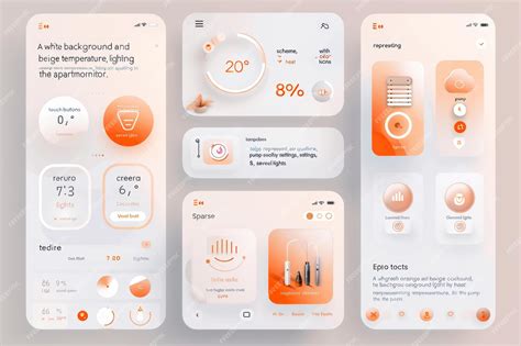 Premium Photo Smart Home Mobile App User Interface Elements Neumorphic Designs Ui Ux Gui Kit