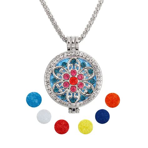 Crystal 002 Aroma Diffuser Necklace Open Antique Vintage Pendant