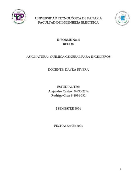 Informe Nº6 Redox Pdf